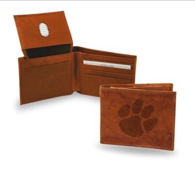 Clemson Univ. Tigers Embossed Leather Billfold Wallet NEW in BOX | eBay
