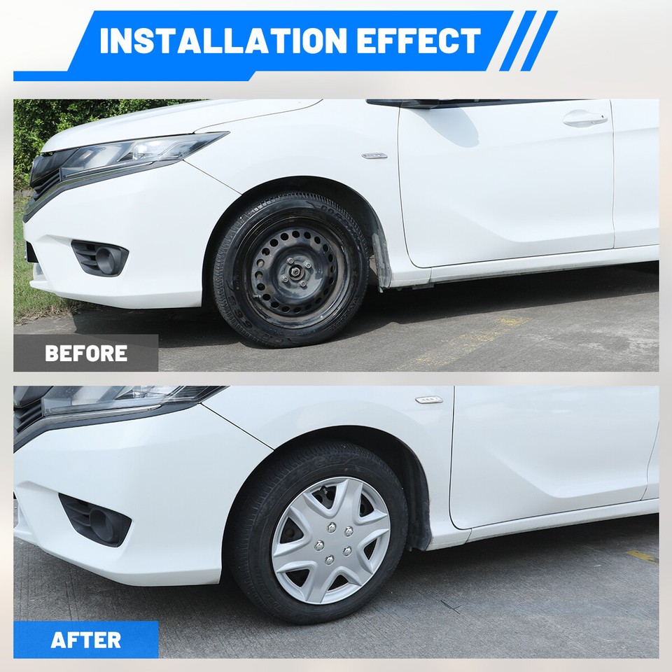 15" Set of 4 Silver Wheel Covers Snap On Full Hub Caps fit R15 Tire ...