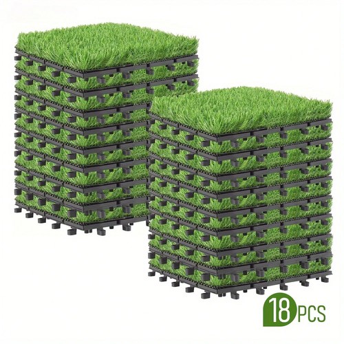 【FBE】12"X12" Artificial Turf, Floor Decorative Mat, Turf Set, 18 Pieces ...