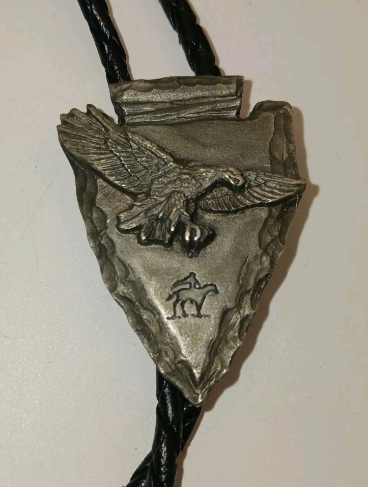 1988 Siskiyou Pewter Arrowhead Indian Eagle Slider Pe… - Gem