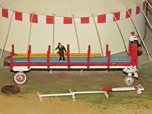 ho scale CIRCUS BIG TOP POLE WAGON w/ FIGURES for Model Train Layouts ...