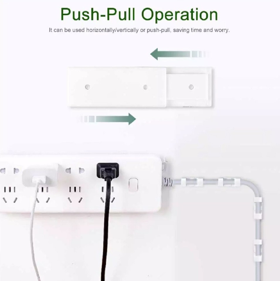 4-Pack Power Strip Holder Wall Mount Self Adhesive Cable Organizer Rack ...