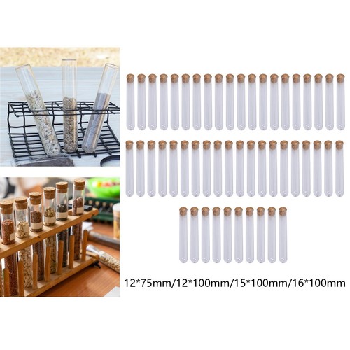 50x Test Tubes with Lids Sample Storage Organizer Bead Storage Candy ...