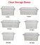 CLEAR PLASTIC STORAGE BOXES WITH LID STACKABLE STACKING SPACE SAVING ...