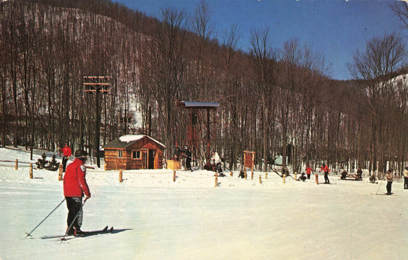 Postcard Snow Skiing Denton Hill State Park Couderport Galeton PA ...
