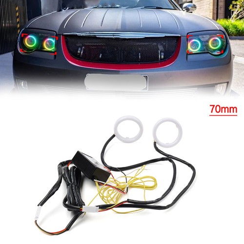 RGB Phone Control Angel Eye Lights Halo Rings Headlight DRL Retrofit GZ ...
