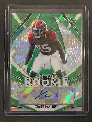 2020 Leaf Metal Rookies Xavier McKinney #MR-XM1 Green Crystal Autograph ...