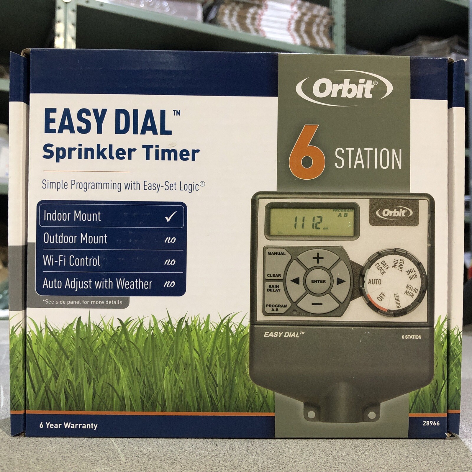 Orbit 28966 Easy Dial 6-Station Indoor Sprinkler Controller Gray ...