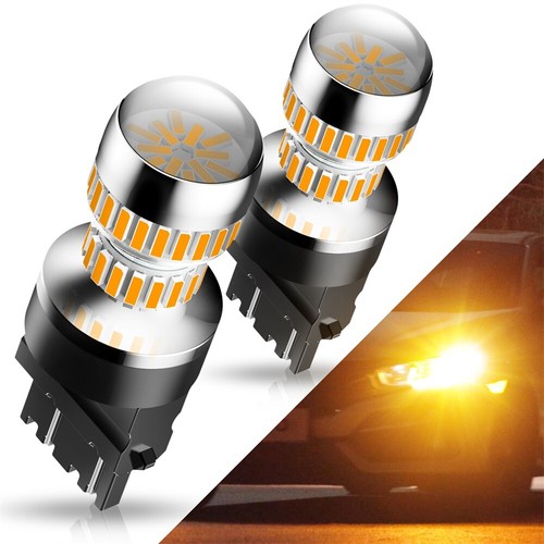 AUXITO 2/4X 3157 Amber Yellow Single LED Trun Light Bulbs Lamp 3456 ...