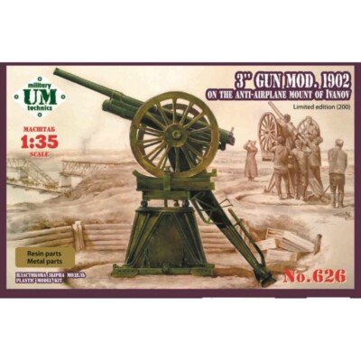 UMT 626 Plastic model kit 1:35 3" Gun mod.1902 the anti-airplane mount ...