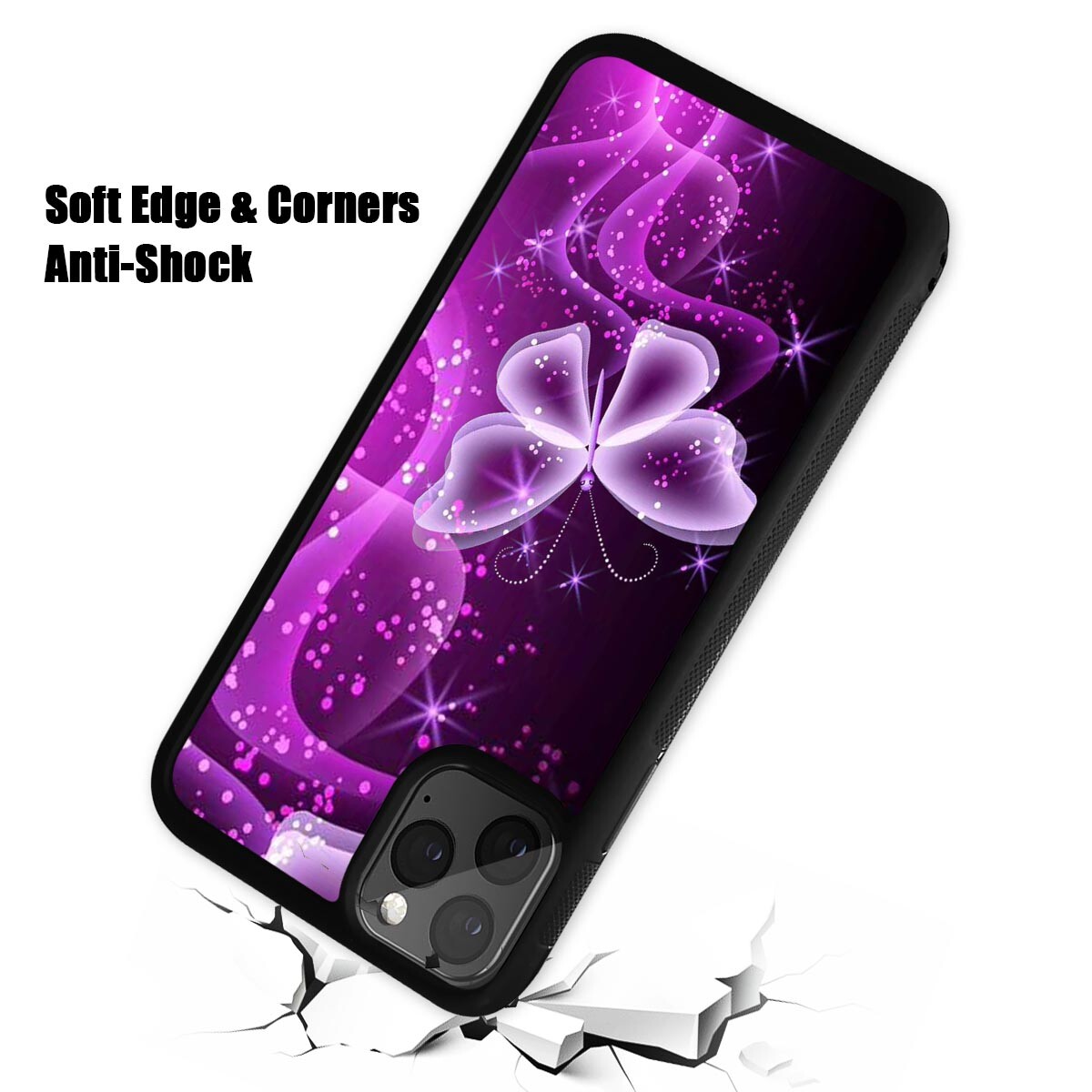 ( For iPhone 11 Pro ) Back Case Cover AJ12389 Purple Butterfly | eBay