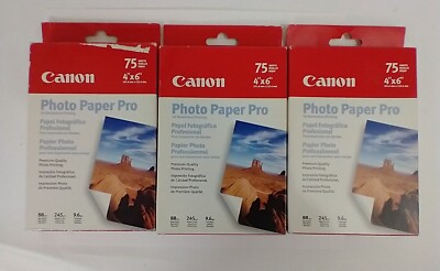 Lot of 3 Canon Photo Paper PRO Glossy 4 x 6 | eBay