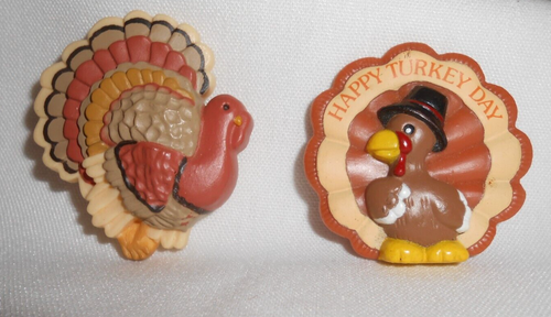 Vintage Hallmark & Russ Thanksgiving Turkey Day 3D Collectible Pins Lot ...