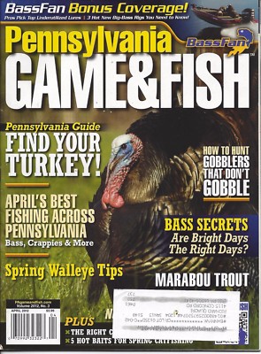 PENNSYLVANIA GAME & FISH April 2012 Turkey Walleye Marabou Trout | eBay
