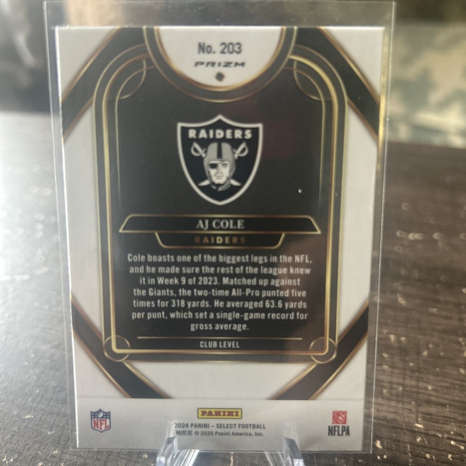 2024 Select Aj Cole Club Level Red And Black Shock Prizm #203 | eBay