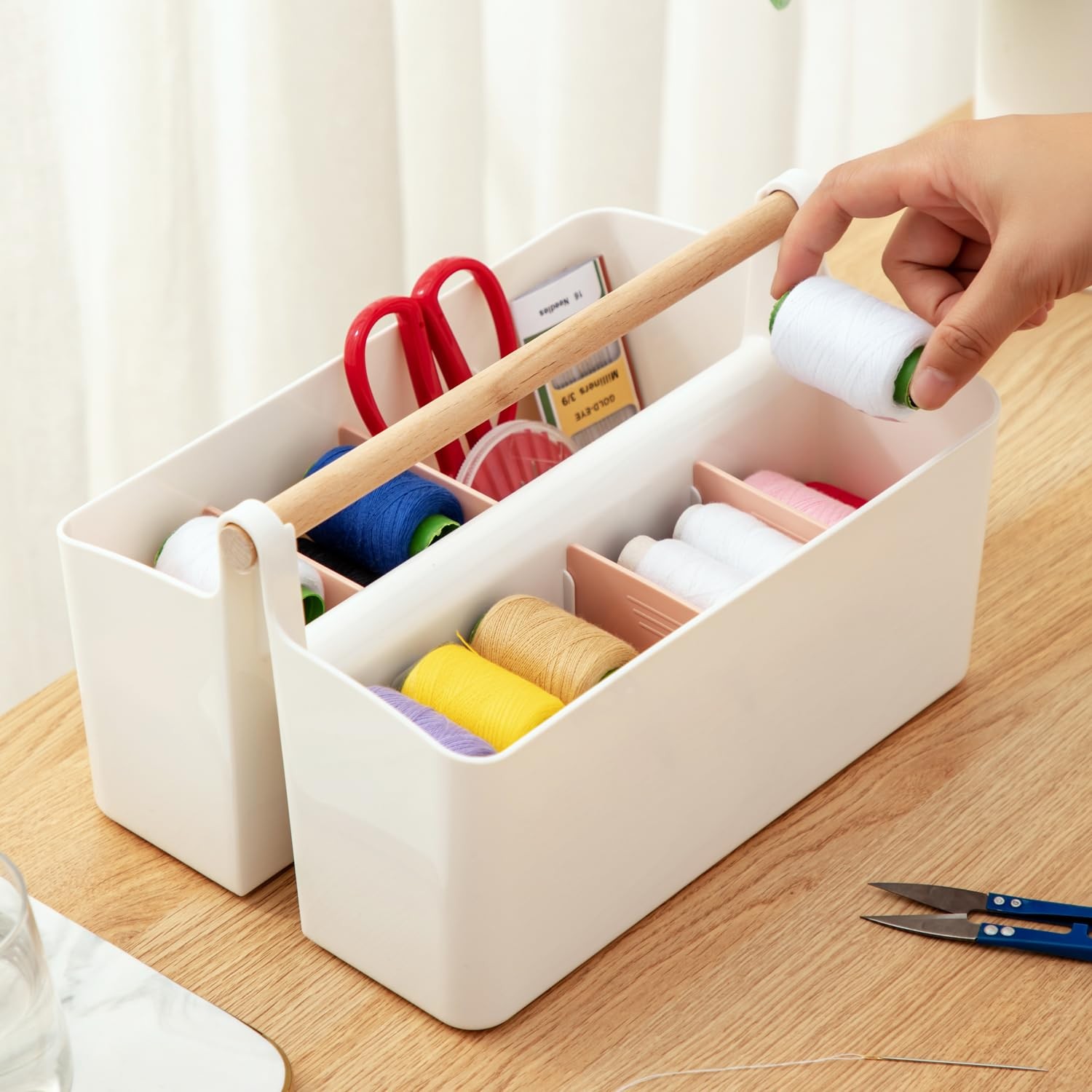 Large Plastic Portable Caddy with Handle Storage Organizer Bin with ...