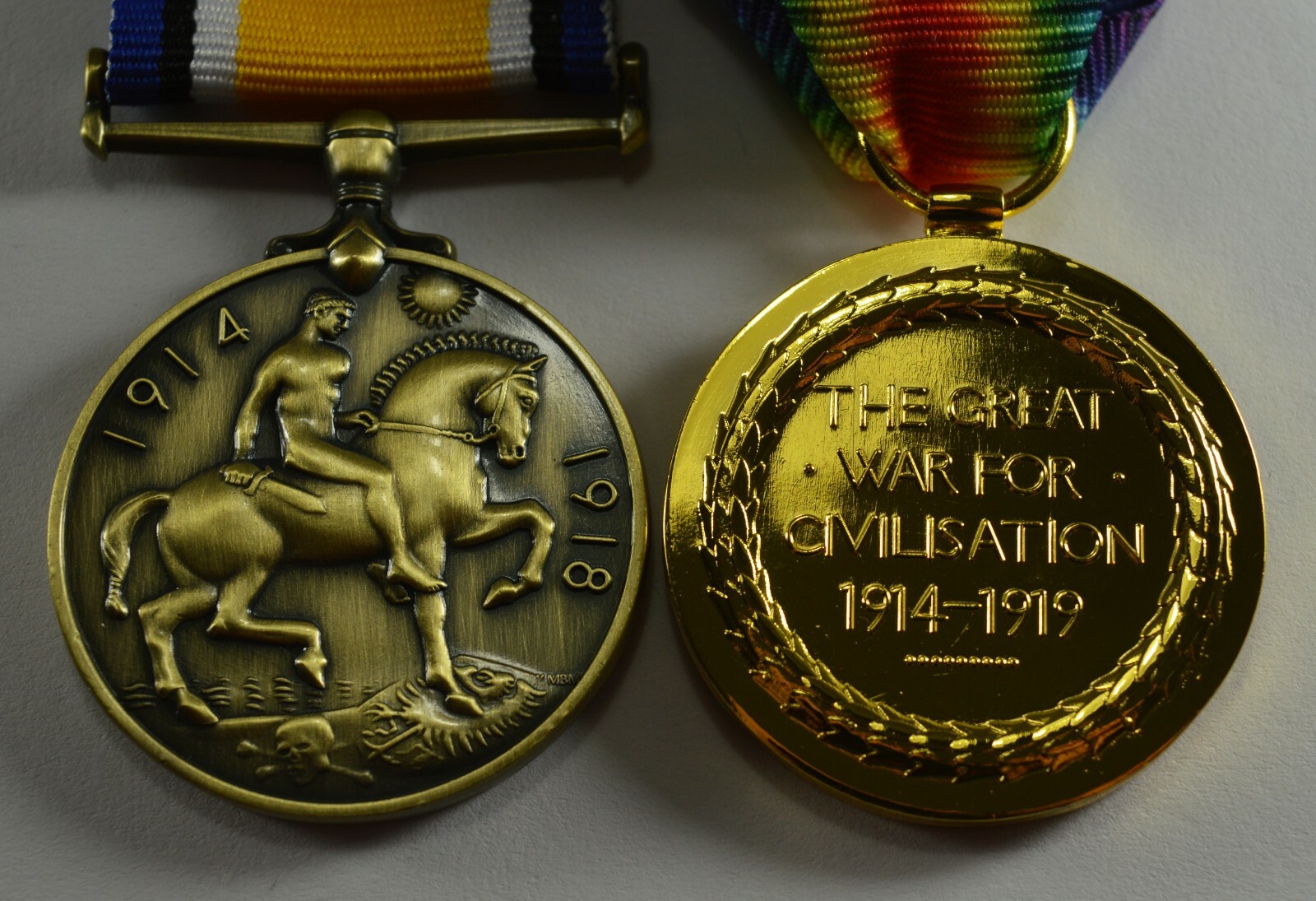 Pair of Full Size Replica WW1 Service Medals. Great War Victory ...