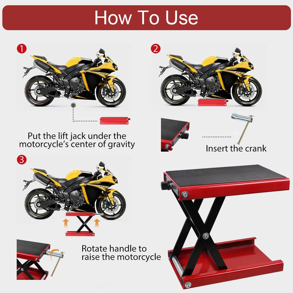 500KG Motorbike Motorcycle Table Bench Workshop Scissor Lift Jack Stand ...