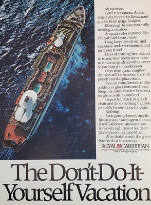 Royal Caribbean Cruise Print Ad Ship Nordic Norway Advertisement 1984 ...