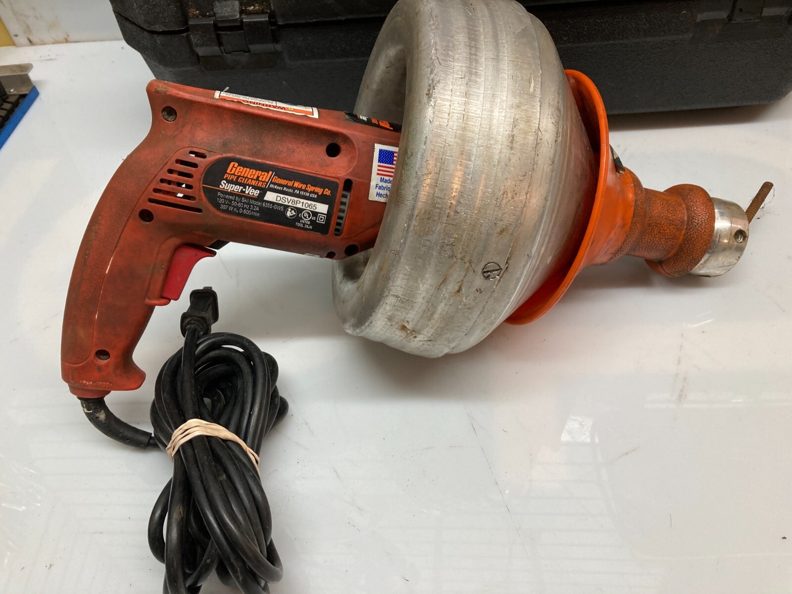 General 6355GWS Super Vee Pipe Snake Drain Cleaner 120v W/ Case for ...