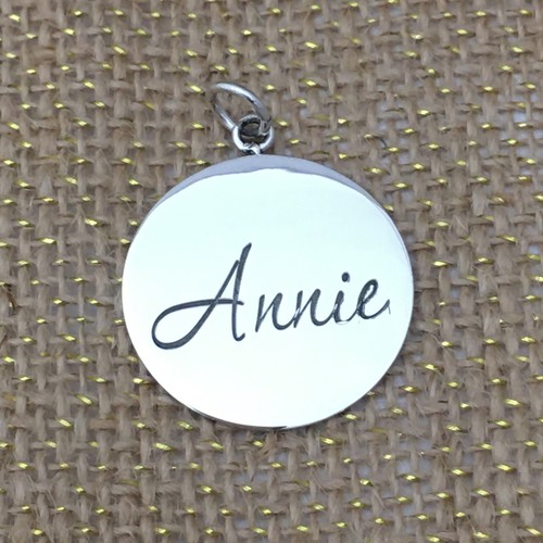 Sterling Silver Monogrammed Personalized Engraved Round Disc Pendant | eBay