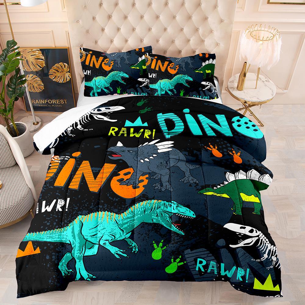 Microfiber Doona Cartoon Dinosaurs Quilt Duvet Holiday Gift Comforter ...