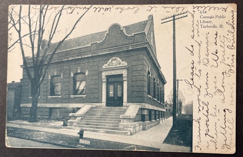 Carnegie Public Library Taylorville Illinois printed 1908 UBD | eBay