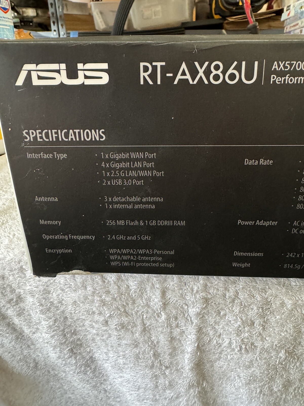 NEW ASUS AX5700 WiFi 6 Gaming Router (RT-AX86U) Dual Band Wireless ...