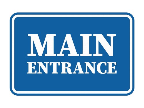 Large Blue Classic Framed Main Entrance Sign for Business Office Wall ...