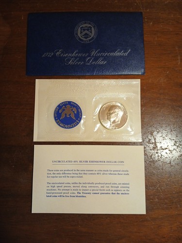 1972 S Blue Pack Ike Eisenhower 40% Silver Dollar OGP Bright UNC Coin ...