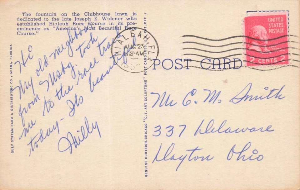 Postcard FL Miami Hialeah Park Horse Race Track Closed in 2001 Palm ...