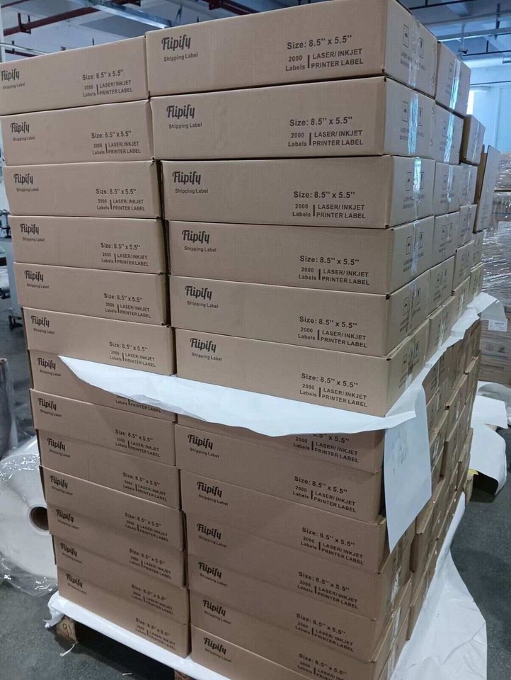 US 200 Shipping Labels 8.5x5.5 Self Adhesive 2 Per Sheet USPS UPS Fedex ...
