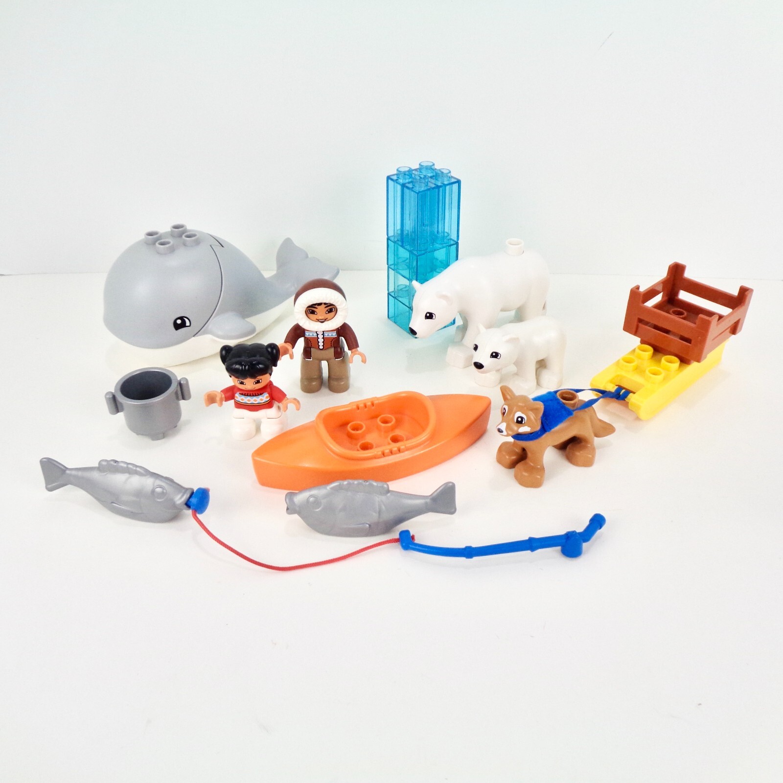 LEGO Duplo 10803 Arctic Figure Animal Part Lot Dog Sled Kayak Whale ...