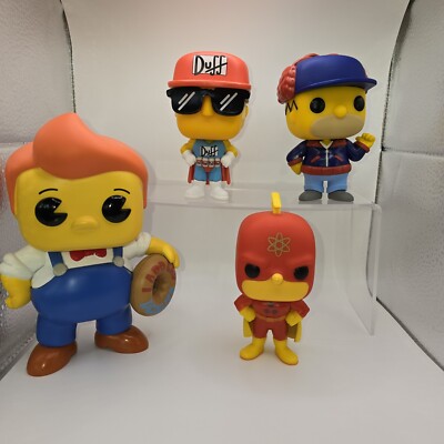 4 The Simpsons Funko Pop. Lard Lad, Mr.plow Homer, Radioactive Man ...