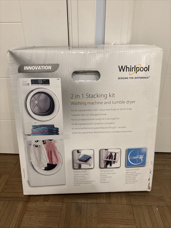 Washer/Dryer Whirlpool 2 in 1 Stacking Kit , Sliding Shelf & Hanging ...
