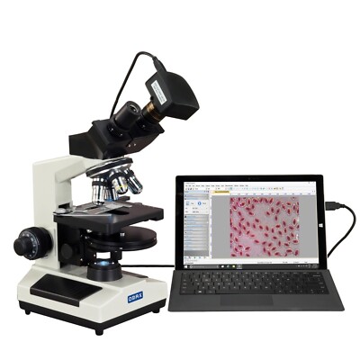 OMAX 40X-2000X USB3 10MP Binocular Phase Contrast Microscope + Turret ...