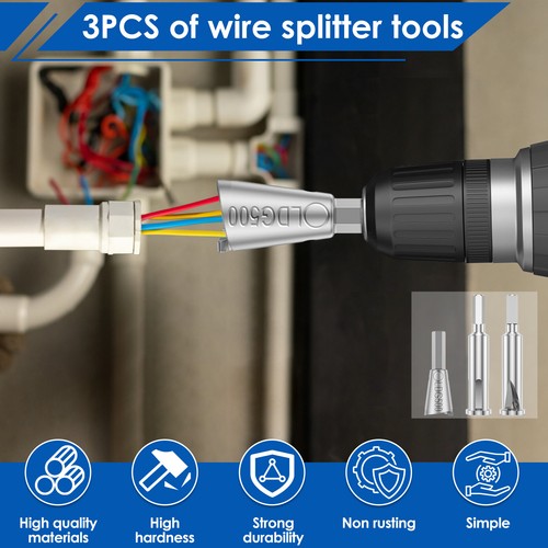 3Pcs Wire Stripper and Wire Twister Set 6mm Hex Shank Cable Twisting ...