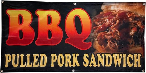 2x4 ft BBQ PULLED PORK Banner Sign Polyester Fabric with Grommets kb | eBay