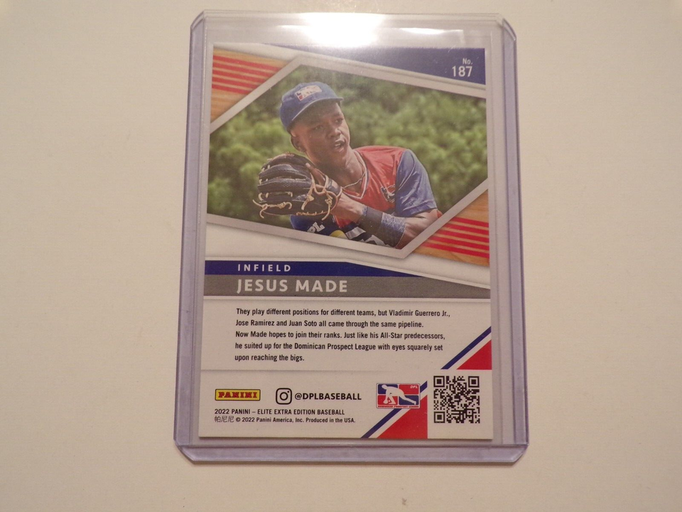 JESUS MADE 2022 PANINI ELITE EXTRA STATUS GREEN REFRACTOR ROOKIE RC ...