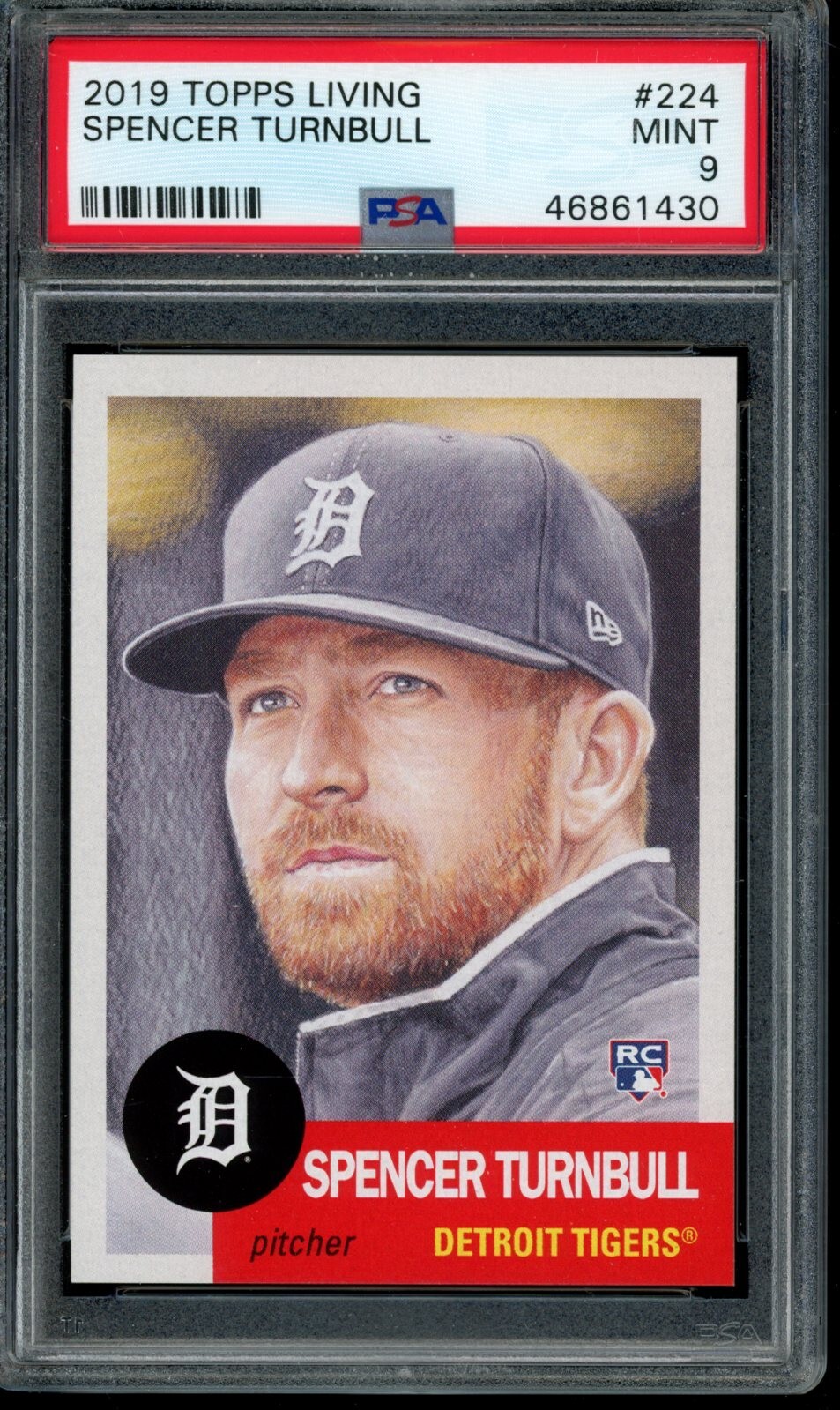 2019 Topps Living Set #224 Spencer Turnbull PSA 9 Mint SP Short Print ...
