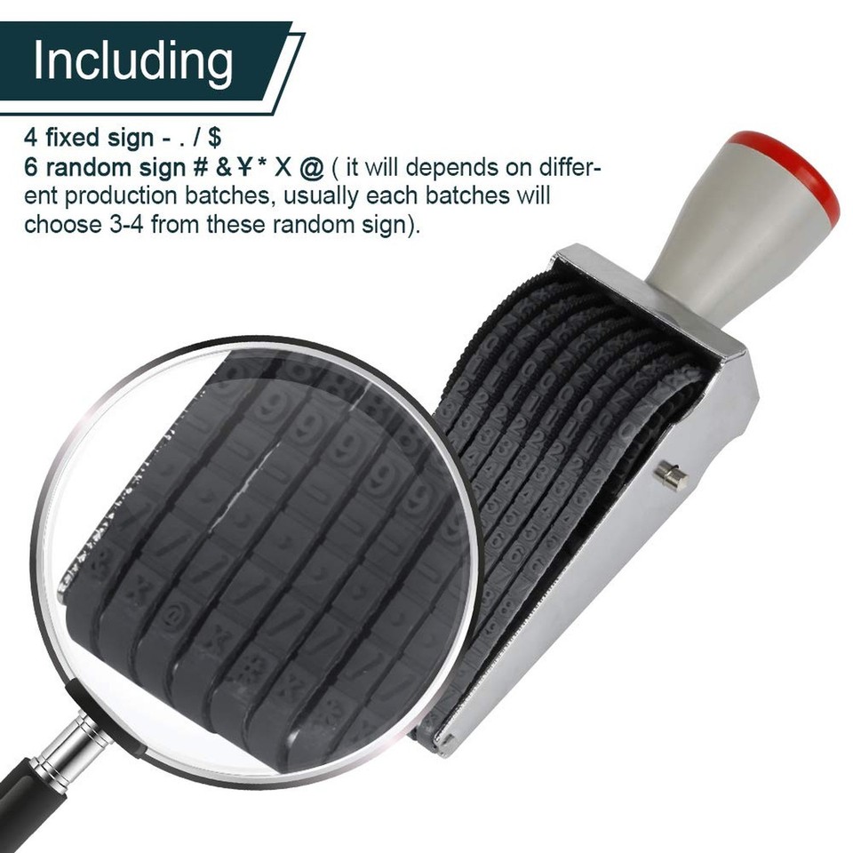 8 Digits Roller Stamp Personalized English Alphabet Number Symbol ...