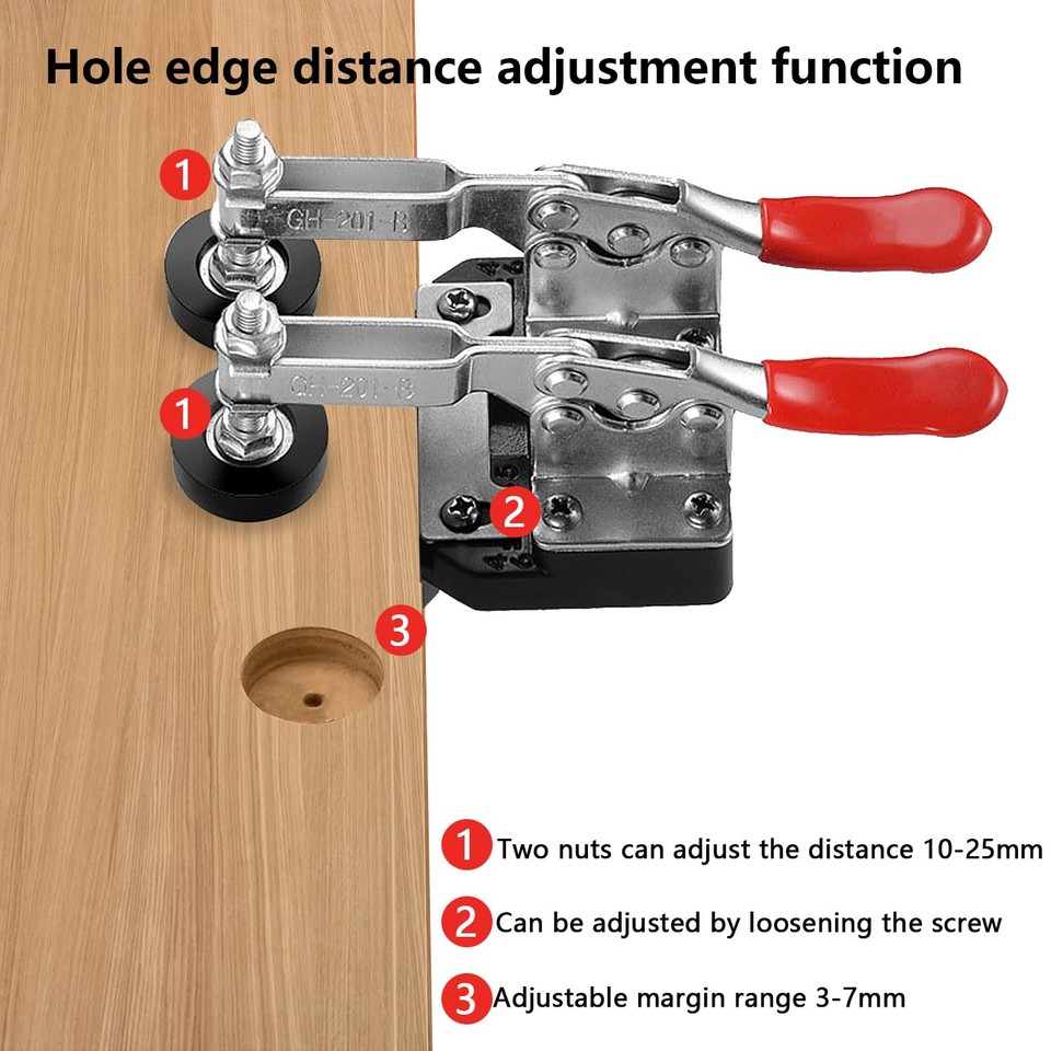 Concealed Positioning Hinge Hole Punch, 35mm Door Hinge Jig with 2 ...