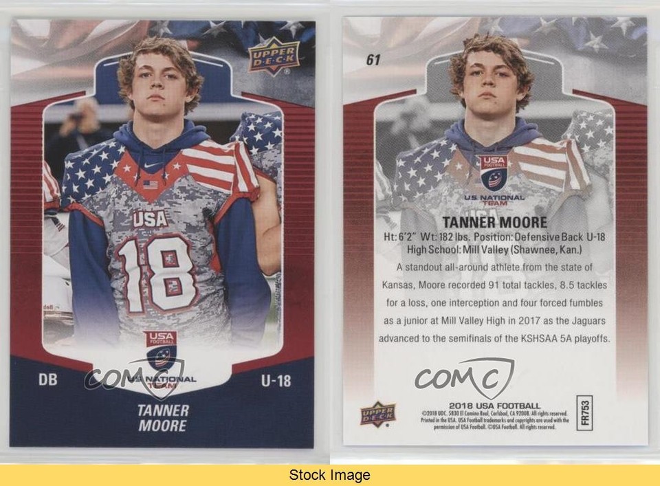 2018 Upper Deck USA Football Blue Border Tanner Moore #61 READ kr0 | eBay