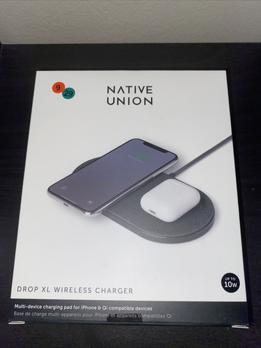 Native Union Drop XL Wireless Charging Pad with US/EU/UK Plugs - Fabric ...