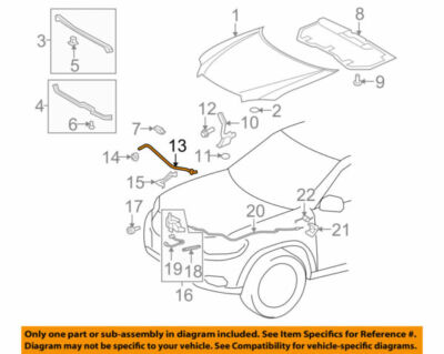 53440-48060 Toyota Rod, hood support 5344048060, New Genuine OEM Part ...