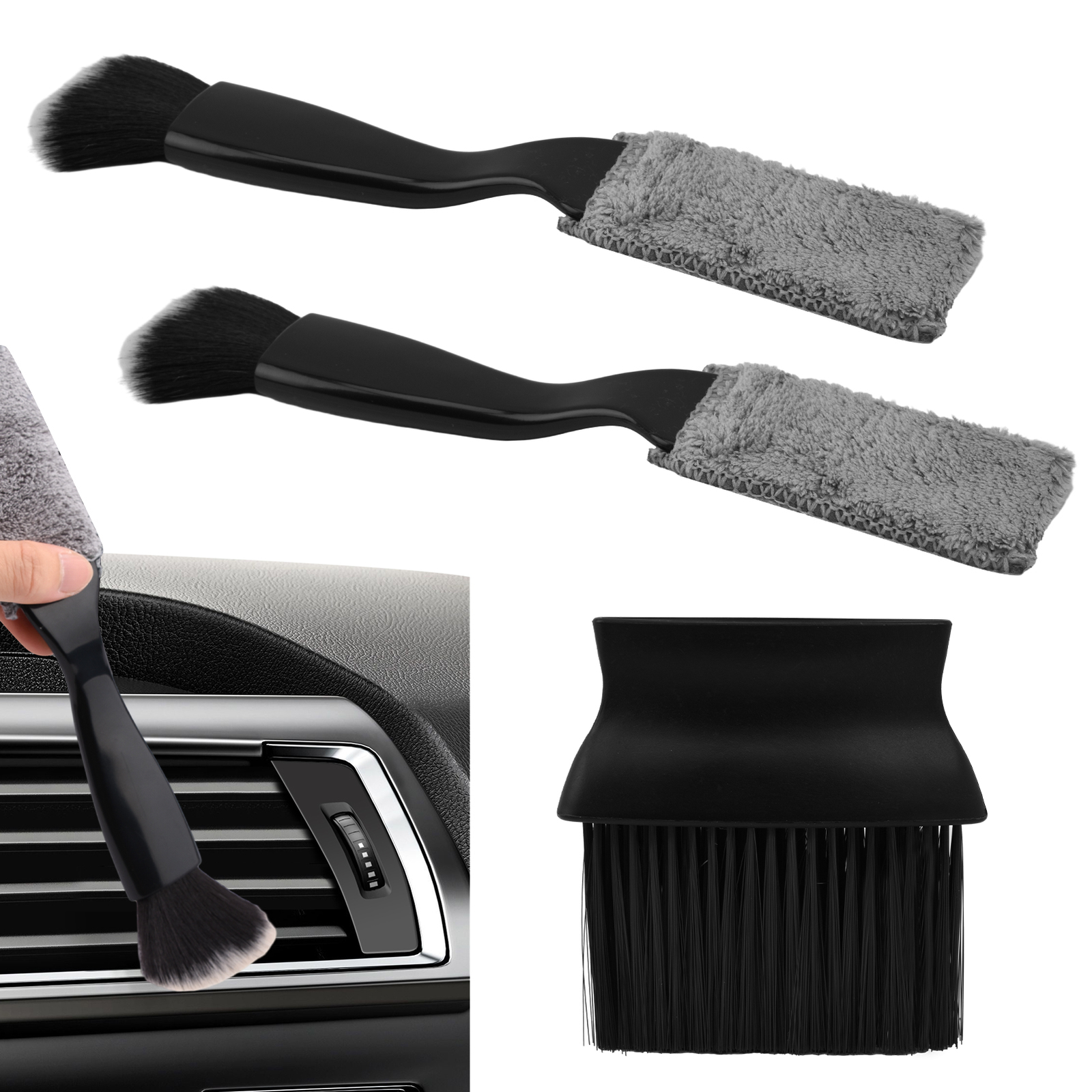 Double Head Duster No Scratch Car Detailing Brush Set For Interior | eBay