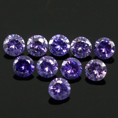 Awesome! Fancy Color VS1 10 Pcs Lot of 3.75 mm Round Brilliant Purple ...