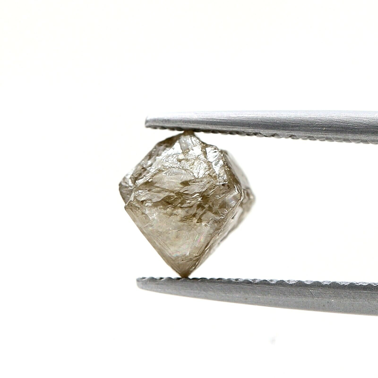 ROUGH DIAMOND 1.90CT GRAYISH YELLOW SPARKLING NATURAL OCTAHEDRON SHAPE ...