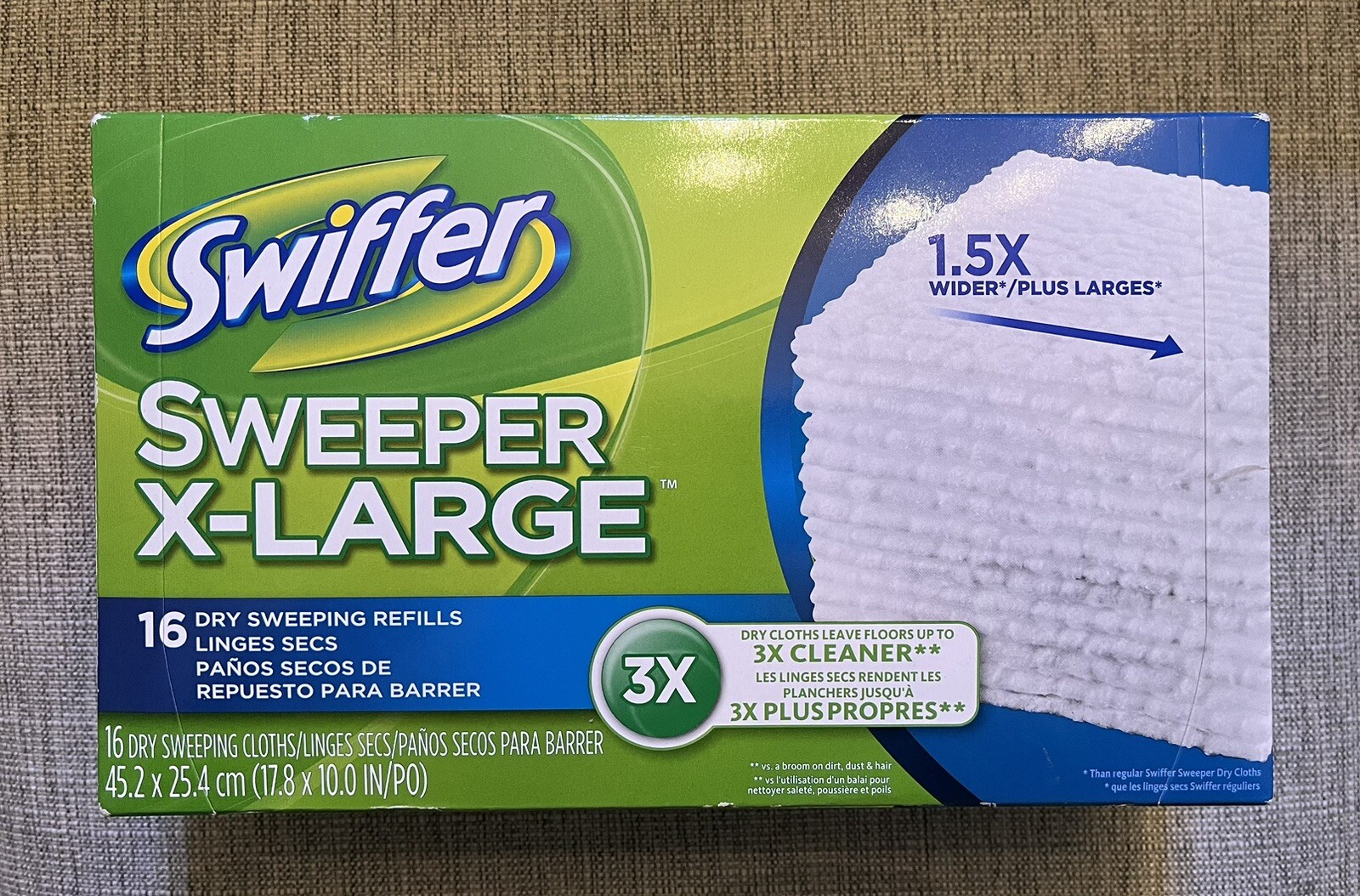 SWIFFER SWEEPER X-LARGE 7.8” x 10” Dry Cloth Sweep/Mop Pads 16 Ct NEW ...