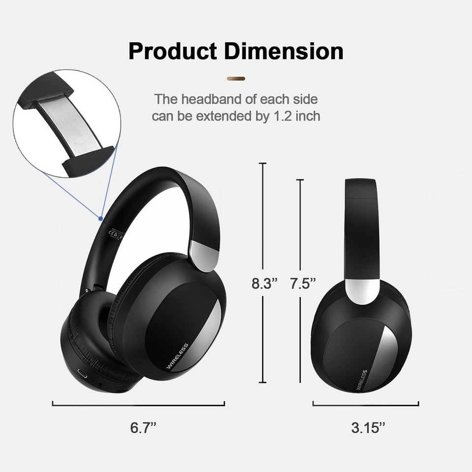 Wireless Bluetooth 5.3 Over-ear Headphones For Samsung Galaxy S25/S25 ...